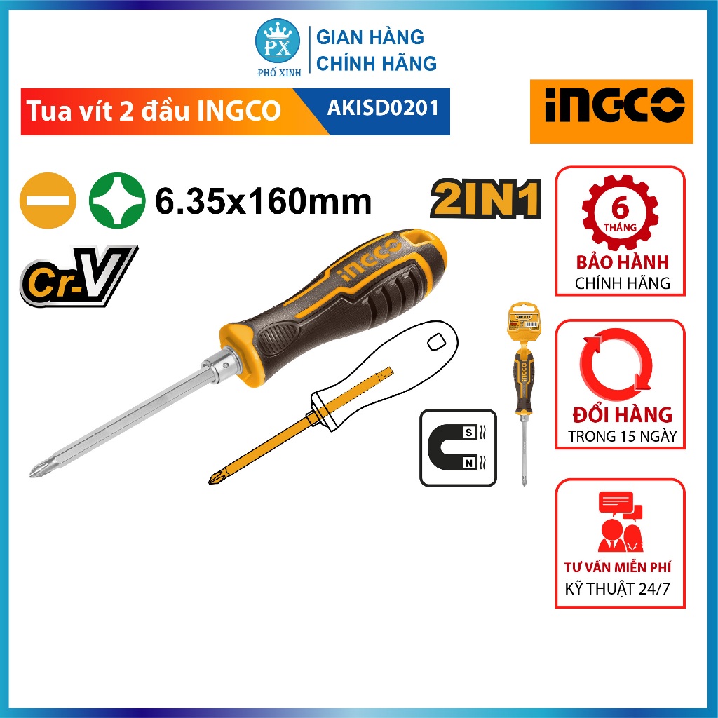 Tua vít 2 đầu INGCO AKISD0201 | Shopee Việt Nam