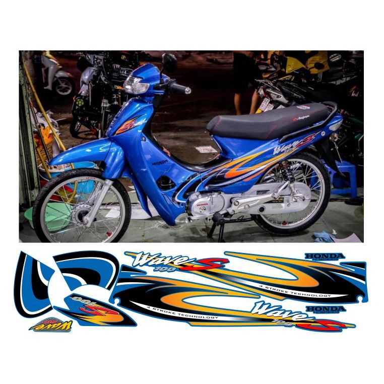 tem wave nhỏ s100 xanh cam | Shopee Việt Nam