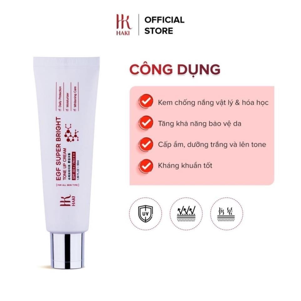 [QUÀ TẶNG COLLAGEN] Kem chống nắng bật tông sáng da HAKI EGF SUPER BRIGHT TONE UP CREAM 50ML ...