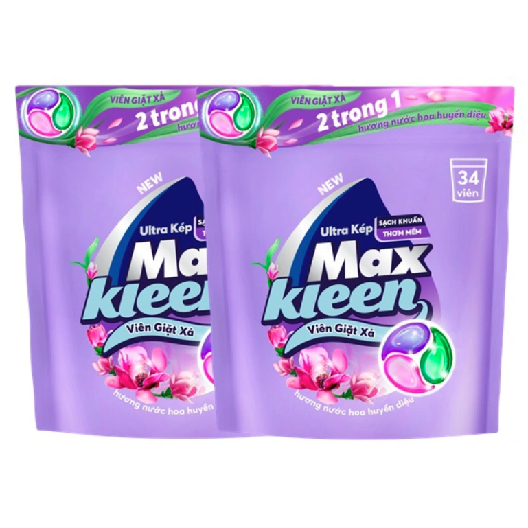 Maxkleen Viên Giặt Xả 2 Trong 1 Nhiều Hương (34 viên/túi). | Shopee ...