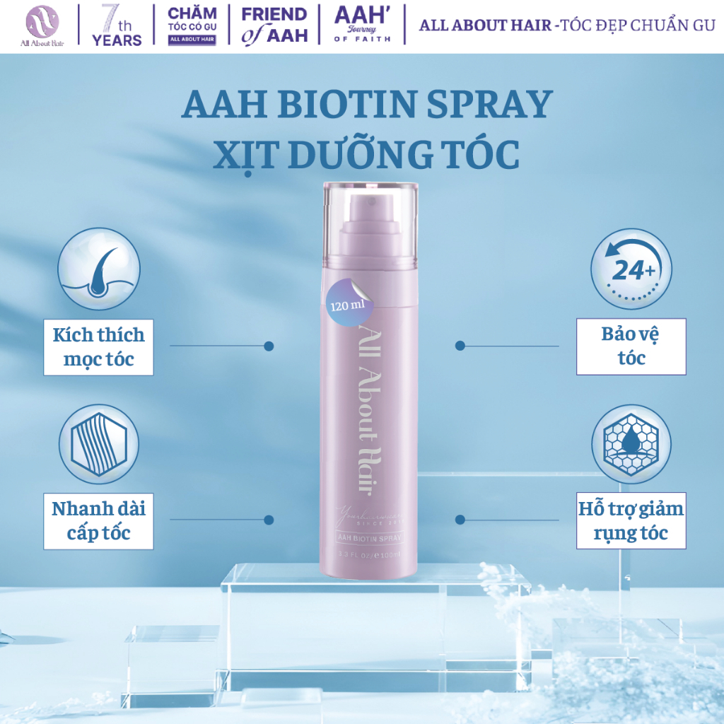 Xịt Dưỡng Tóc AAH All About Hair - Biotin Spray Chai 120ml | Shopee ...