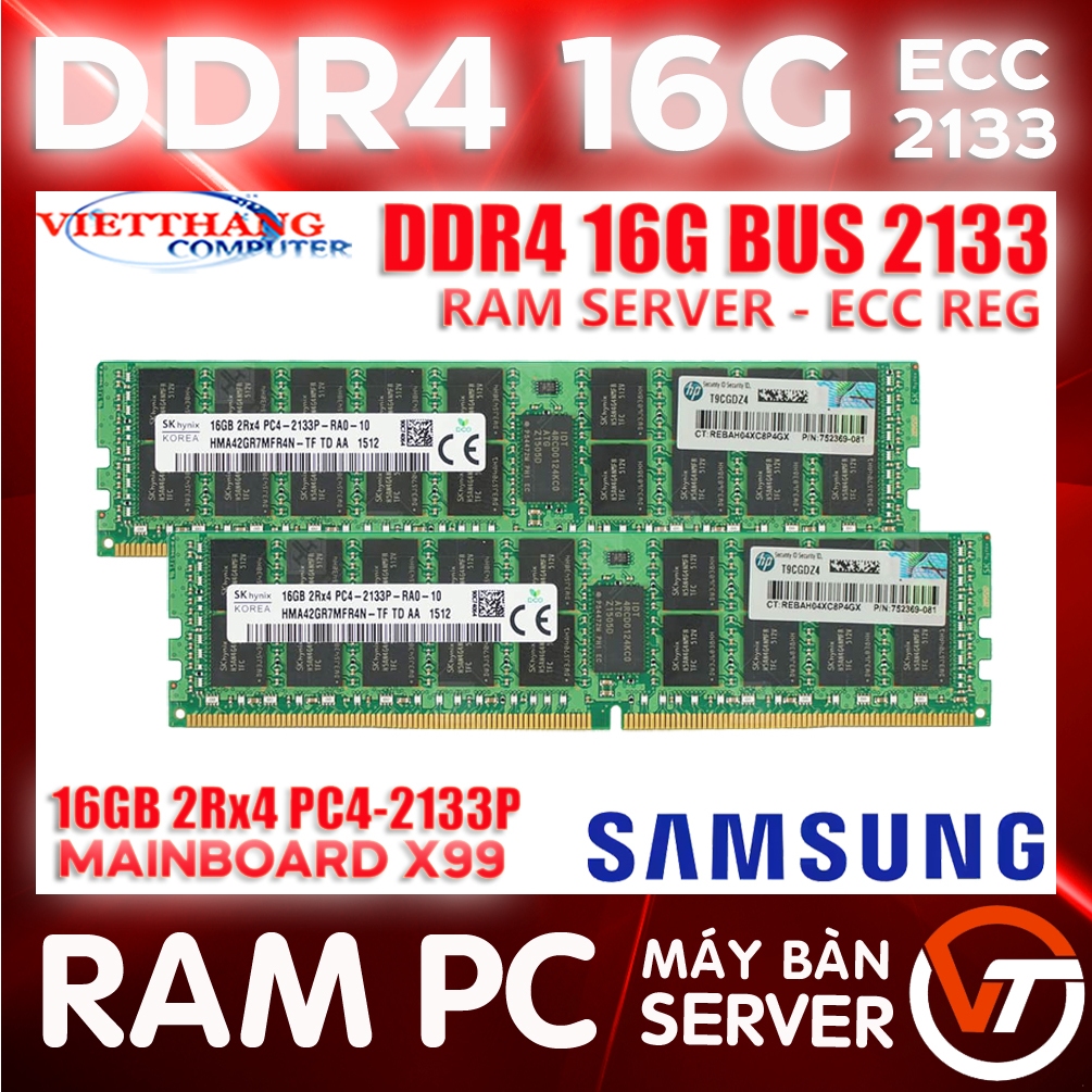 Ram ECC 16G DDR4 - Ram chạy máy giả lập X99 - Ram ECC Samsung DDR4 16Gb ...