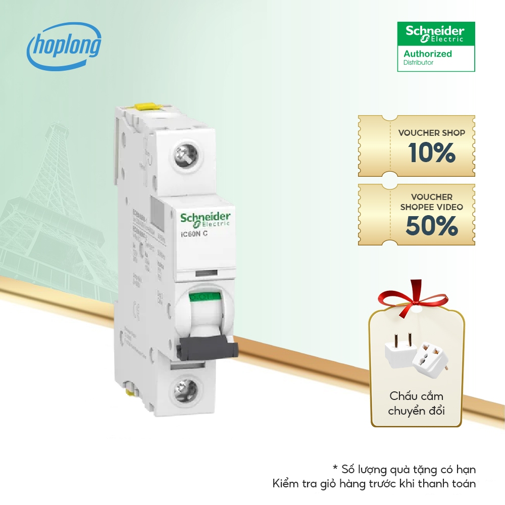 Cầu dao tự động A9F74106 Schneider - Acti9 iC60N, 1P, 6A, 6kA, 230VAC | Shopee Việt Nam