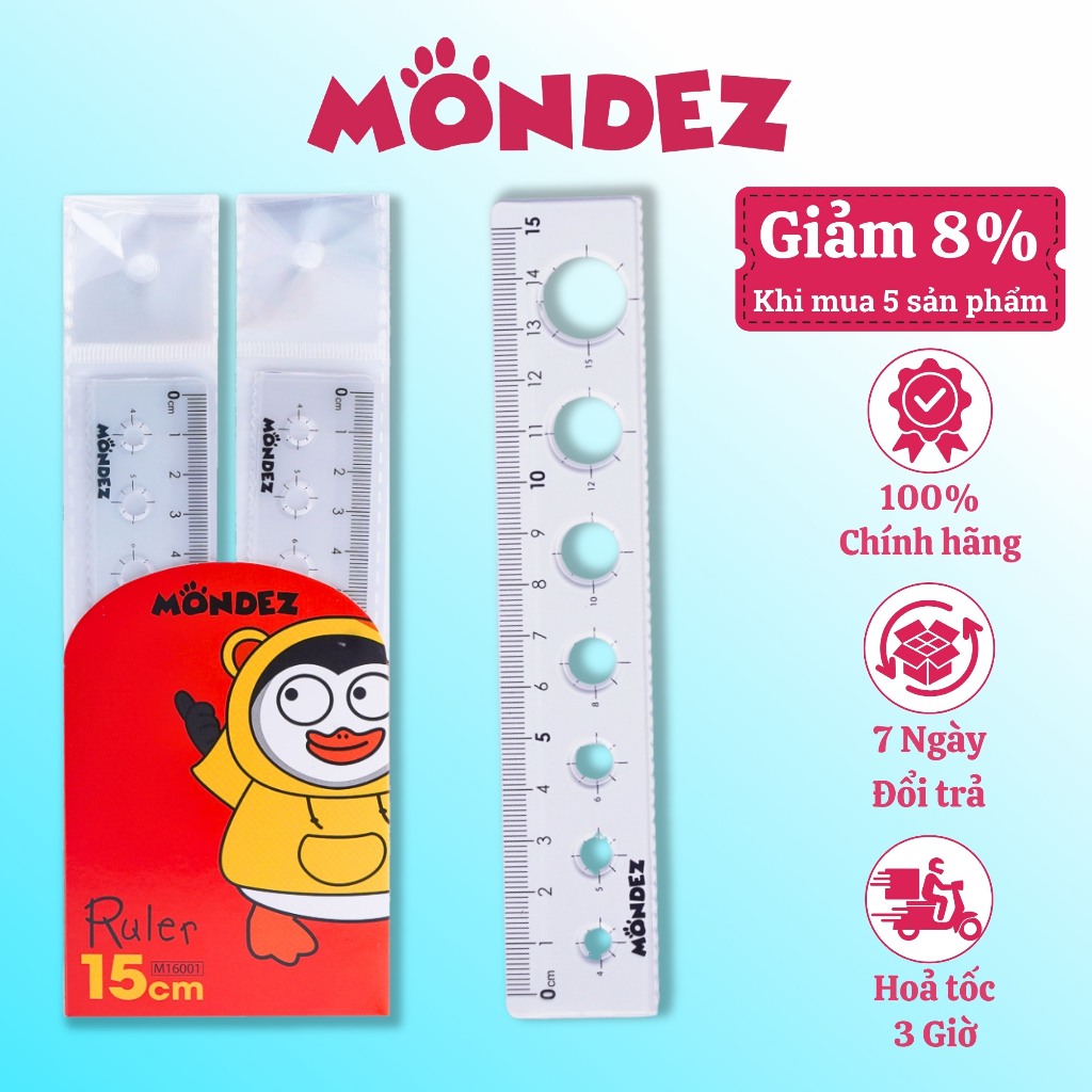 Thước Kẻ Thẳng MONDEZ 15cm, Thiết kế Hình Tròn Nhiều Kích Cỡ Thuận Tiện ...