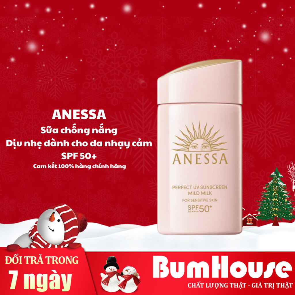 [Hàng CTY] Sữa chống nắng dịu nhẹ cho da nhạy cảm Anessa Perfect UV Sunscreen Mild Milk 12ml ...