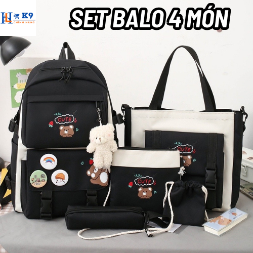 Combo Balo CUTE 4 Món Đi Học, Đi Du Lịch, Balo Thời Trang - Set balo dễ ...