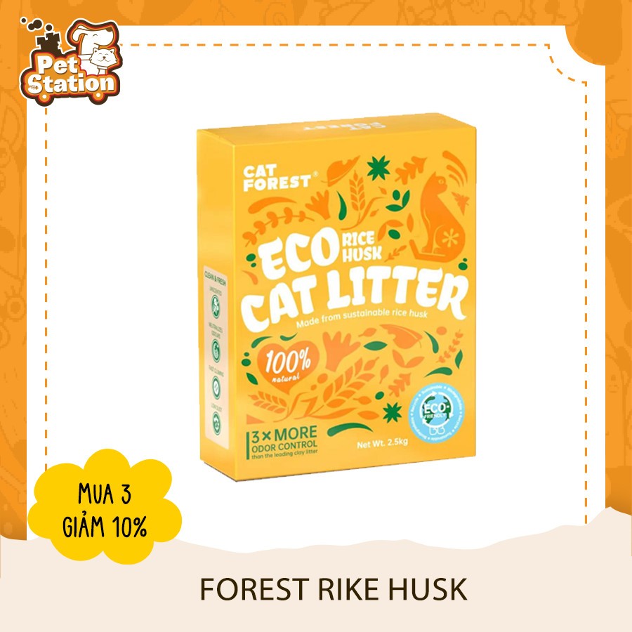 Cát vệ sinh CAT FOREST RICE HUSK vỏ trấu 2,5kg | Shopee Việt Nam