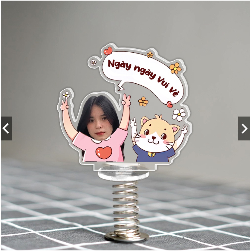 Standee lò xo lắc lư GHÉP MẶT CHIBI IN THEO YÊU CẦU đáng yêu trong suốt ...