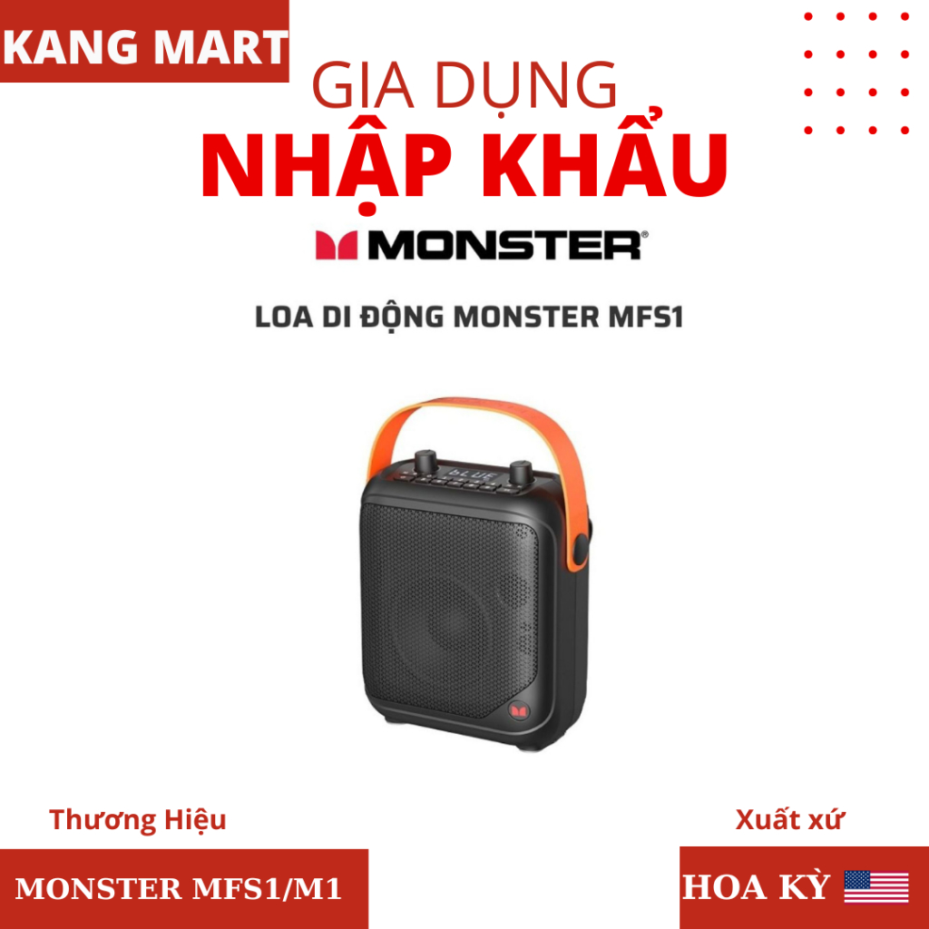 Loa Bluetooth di động MONSTER MFS1/M1 ( thương hiệu Mỹ ) công suất 24w ...