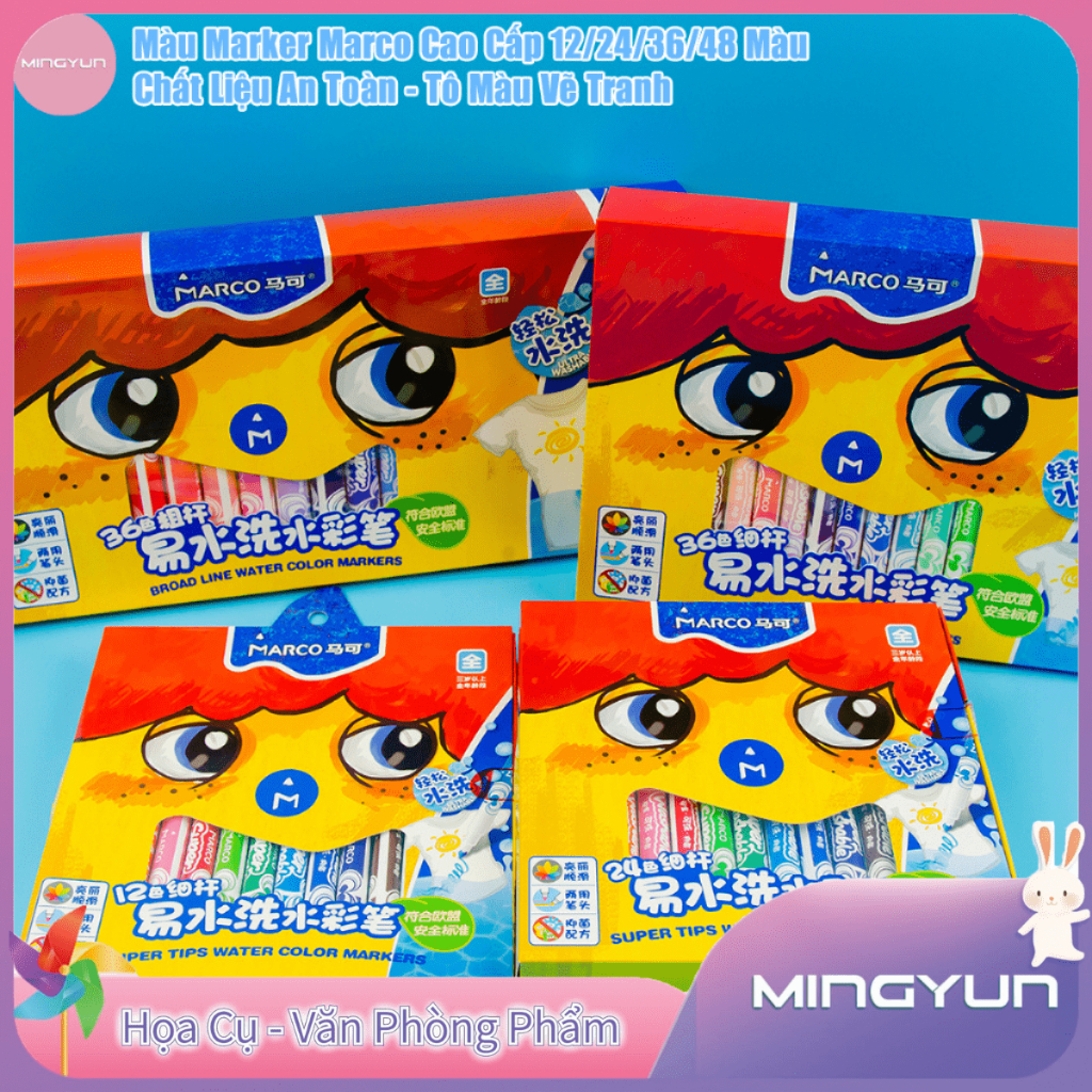 Bút Màu Fiber Pen Marco Cao Cấp 12/24/36/48 Màu Chất Liệu An Toàn - Bút ...