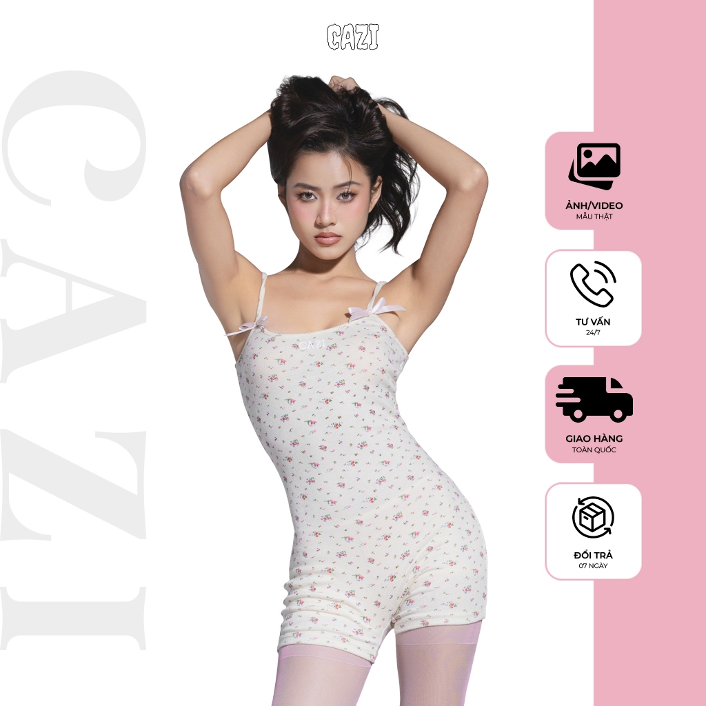 Cazi Floral Cobby - Body jump hai dây | Shopee Việt Nam