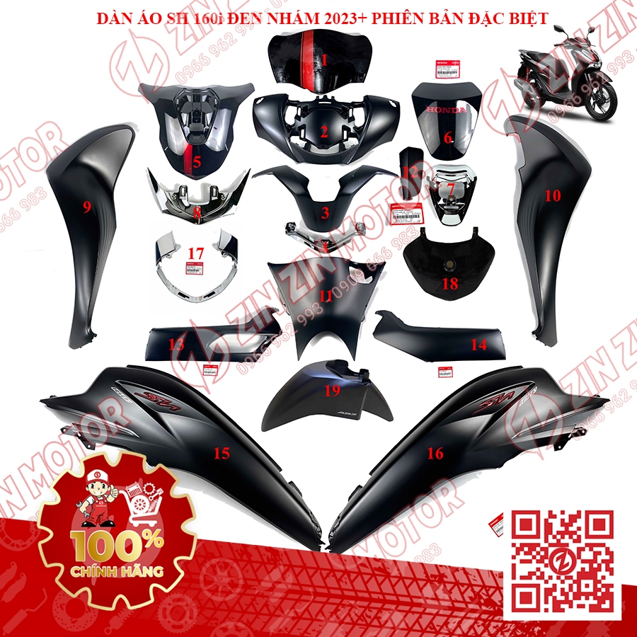 Dàn Áo SH160i, SH 160i 2023 Đen Nhám Phiên Bản Đặc Biệt Chính Hãng ...