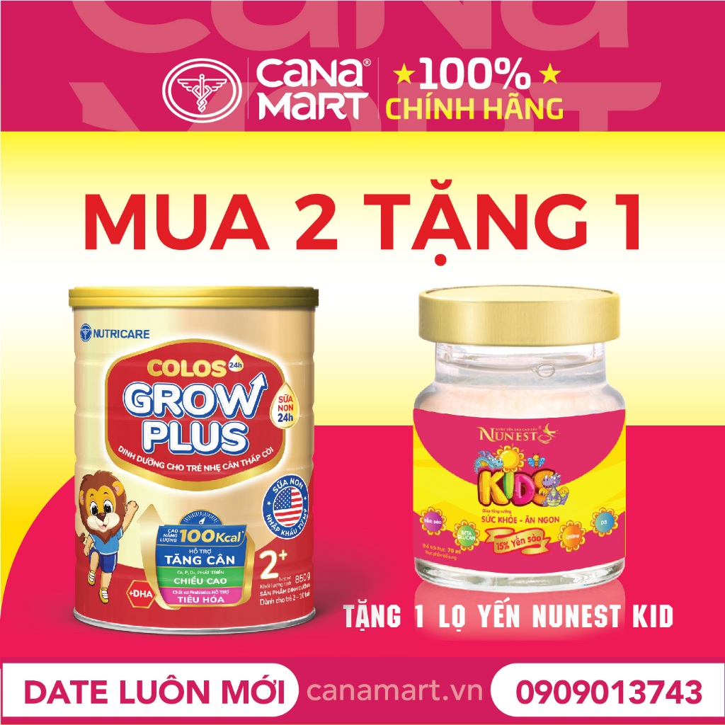 Sữa bột Nutricare Colos 24h Grow Plus 2+ giúp trẻ phát triển toàn diện ...