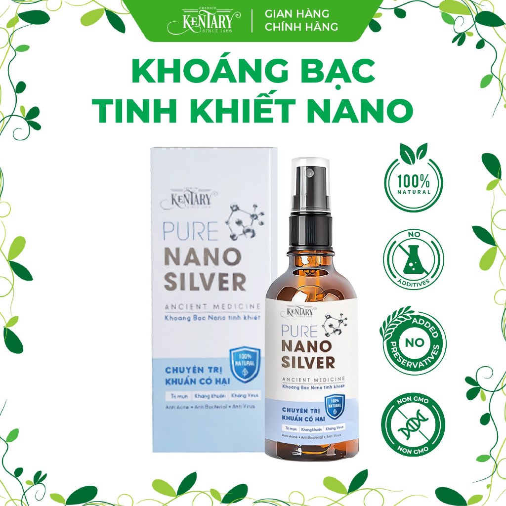 Khoáng Bạc Tinh Khiết Nano 10ppm Kentary - Chai 50ml/100ml | Shopee Việt Nam