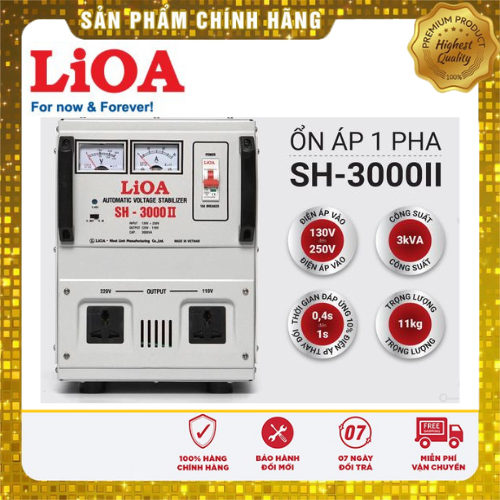 [CHÍNH HÃNG LIOA BẢO HÀNH 3 NĂM]Ổn Áp Lioa 1 Pha 3KVA (2400W) Dải Điện 150V - 250V...90V - 250V ...