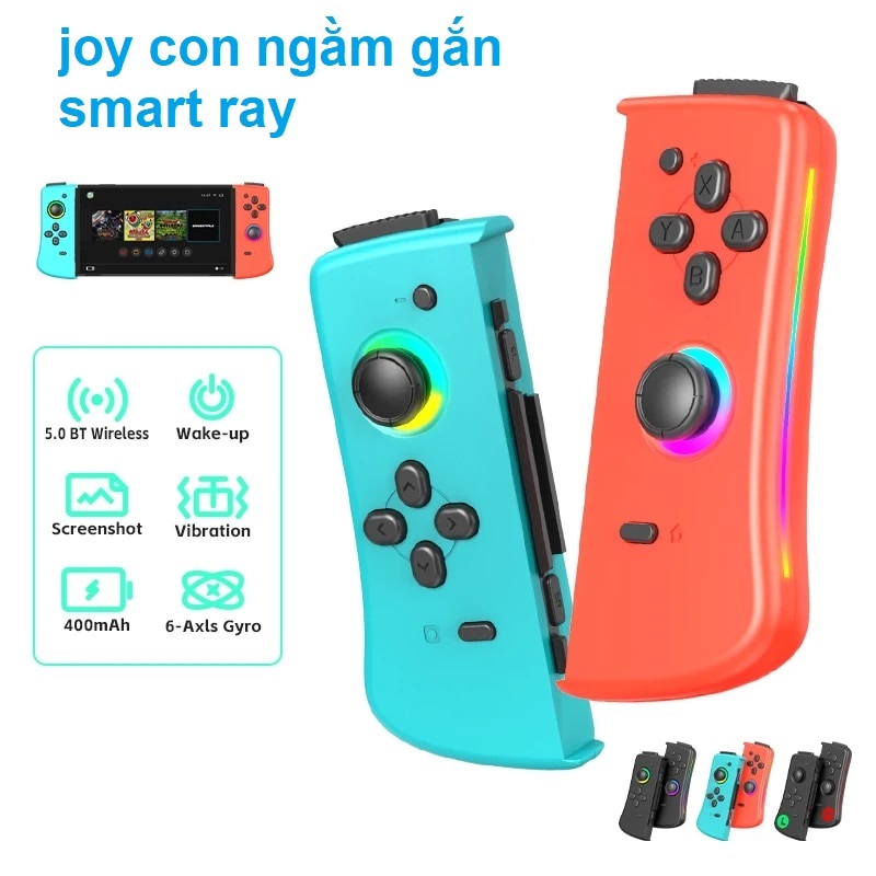 Bộ tay cầm joycon joy con led rgb smart ray ngàm gắn nintendo switch ...