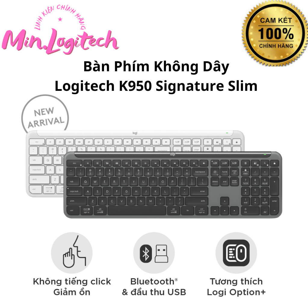 Bàn phím không dây Logitech K950 Signature Slim - Kết nối đa thiết bị ...