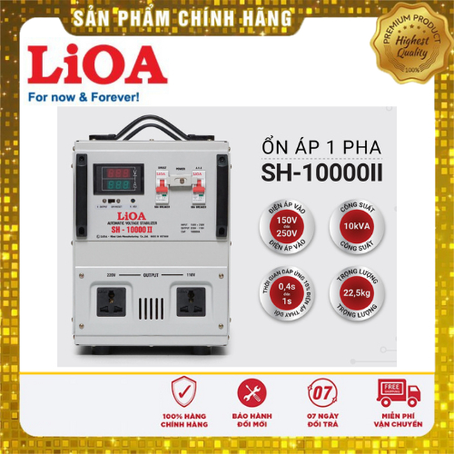 [CHÍNH HÃNG LIOA BẢO HÀNH 3 NĂM]Ổn Áp Lioa 1 Pha 10KVA (8000W) Dải Điện 150V - 250V...90V - 250V ...