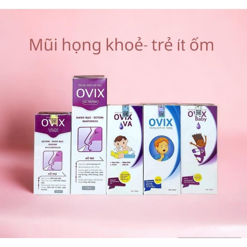 Xịt mũi Ovix VA, Ovix baby, Xịt họng Ovix, Mũi Xoang, Muối ưu trương ...