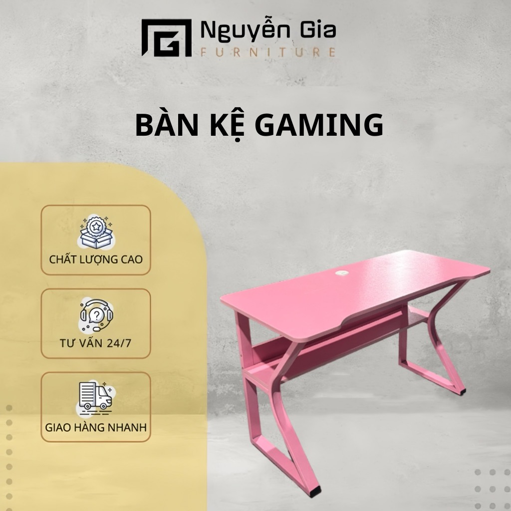 ( Hỏa Tốc 2H) bàn gaming, bàn kệ bàn làm việc có kệ sách để đồ nhiều ...