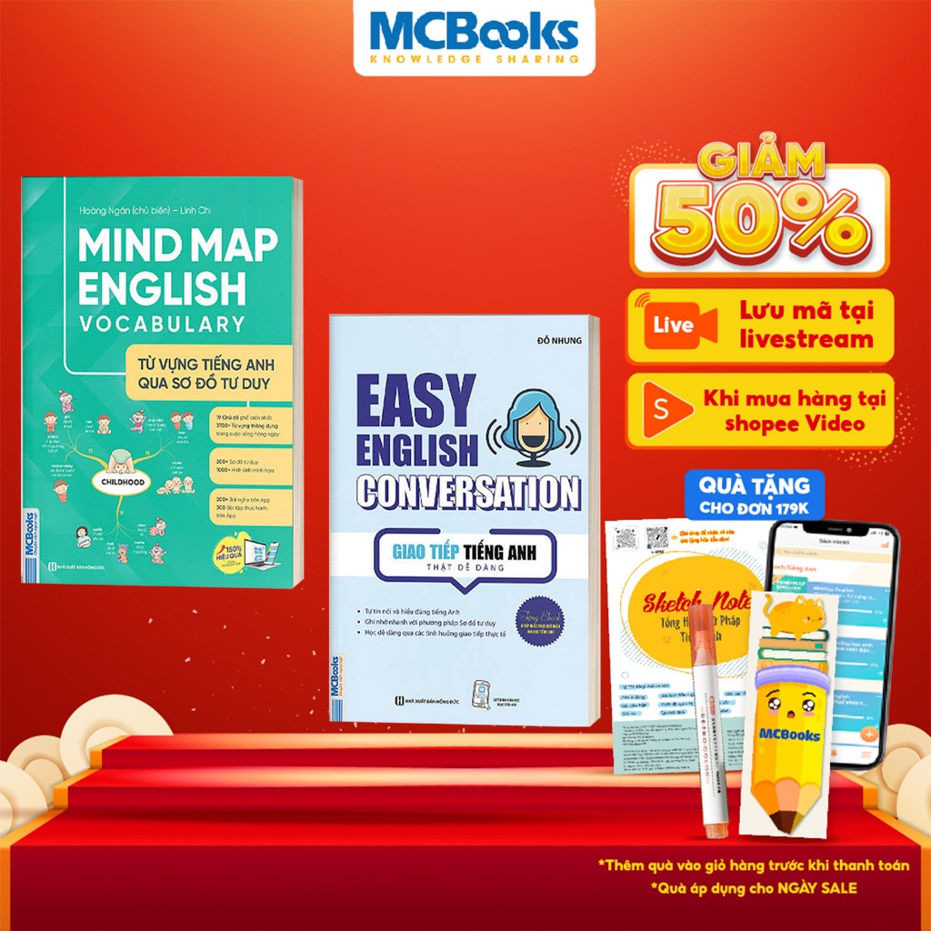 Sách - Combo Mindmap English Vocabulary Và Easy English Conversation ...