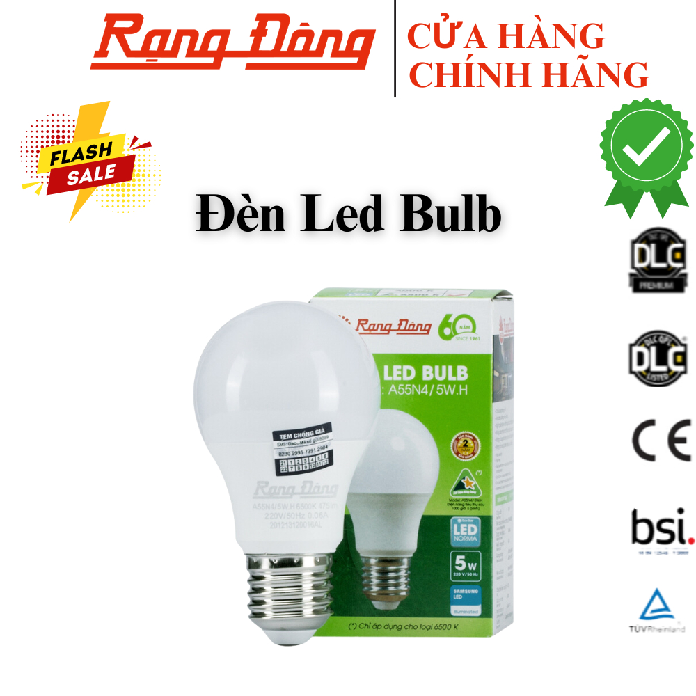 Đèn LED BULB tròn Rạng đông 5W, bub A siêu sáng tiết kiệm điện, Model ...