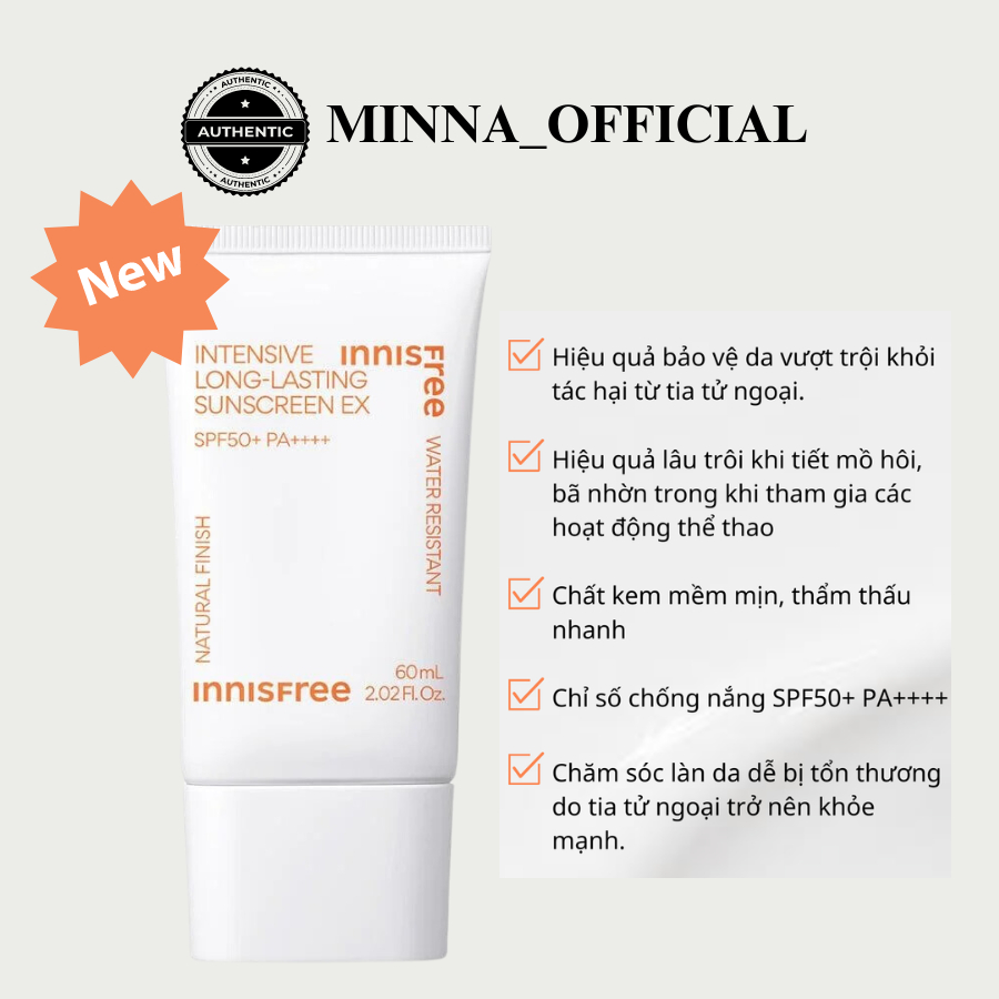 Kem chống nắng lâu trôi innisfree Intensive Long Lasting Sunscreen ...