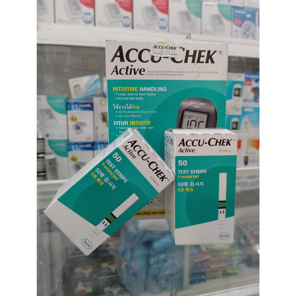 Que thử đường huyết Accu Chek Active - Hộp 50 que hoặc Hộp 25 que ...