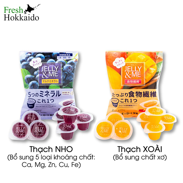 Thạch trái cây Nhật Bản cao cấp Jelly & Me Hoksin bổ sung 5 loại khoáng ...