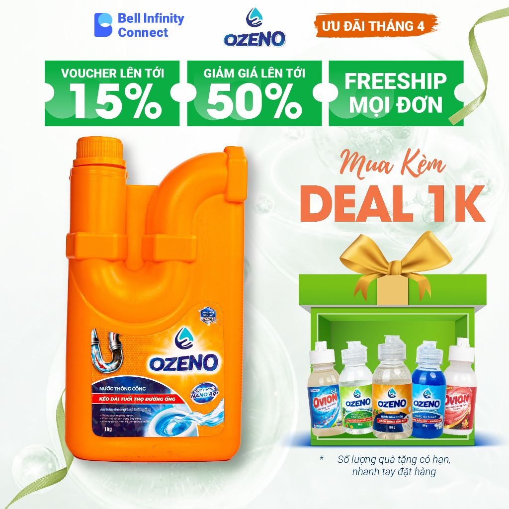 Thông tắc đường ống cực mạnh OZENO 1kg | Shopee Việt Nam