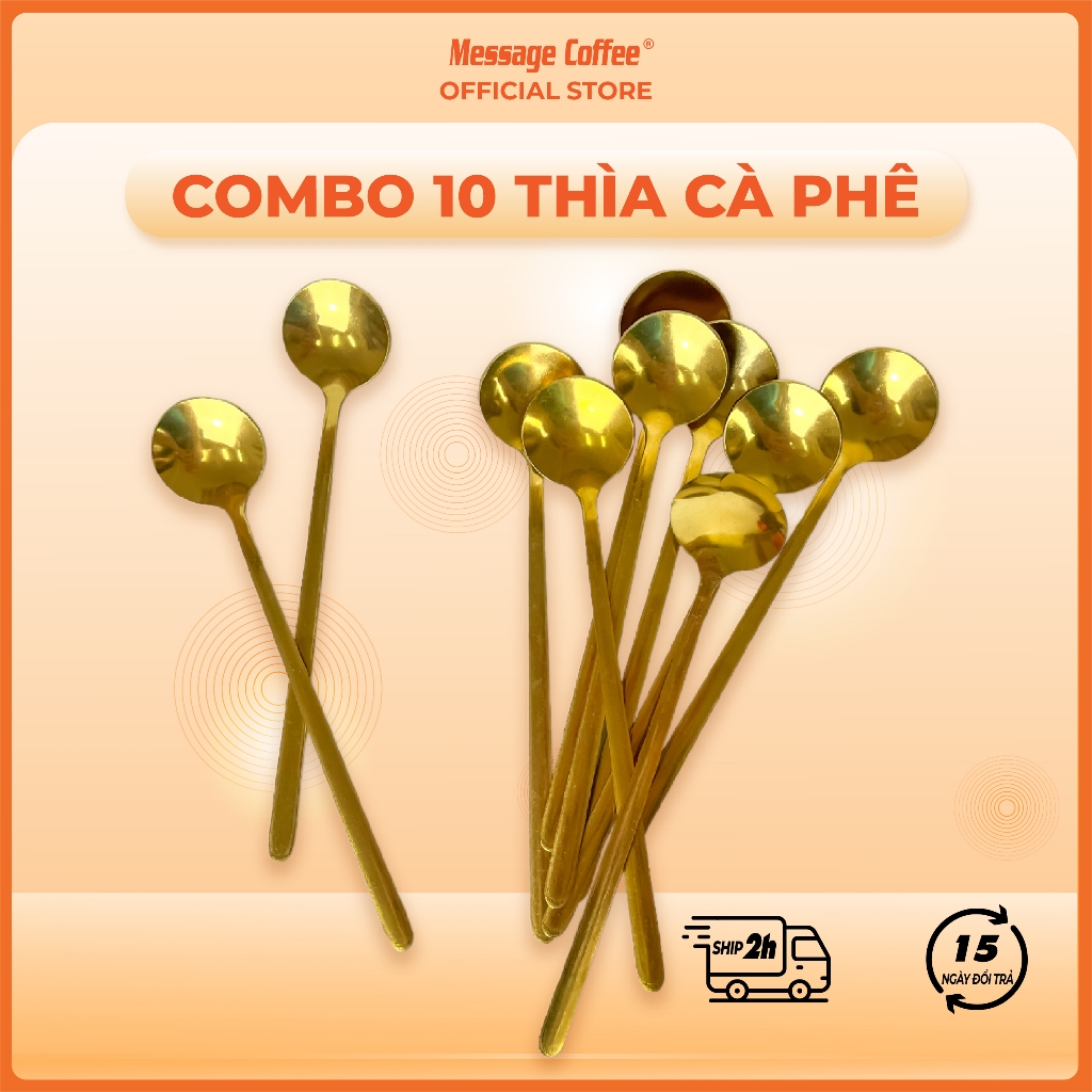 [COMBO 10 Cái] Thìa cafe Ly Cao - 15cm Màu Vàng giá sỉ, muỗng khuấy cà ...