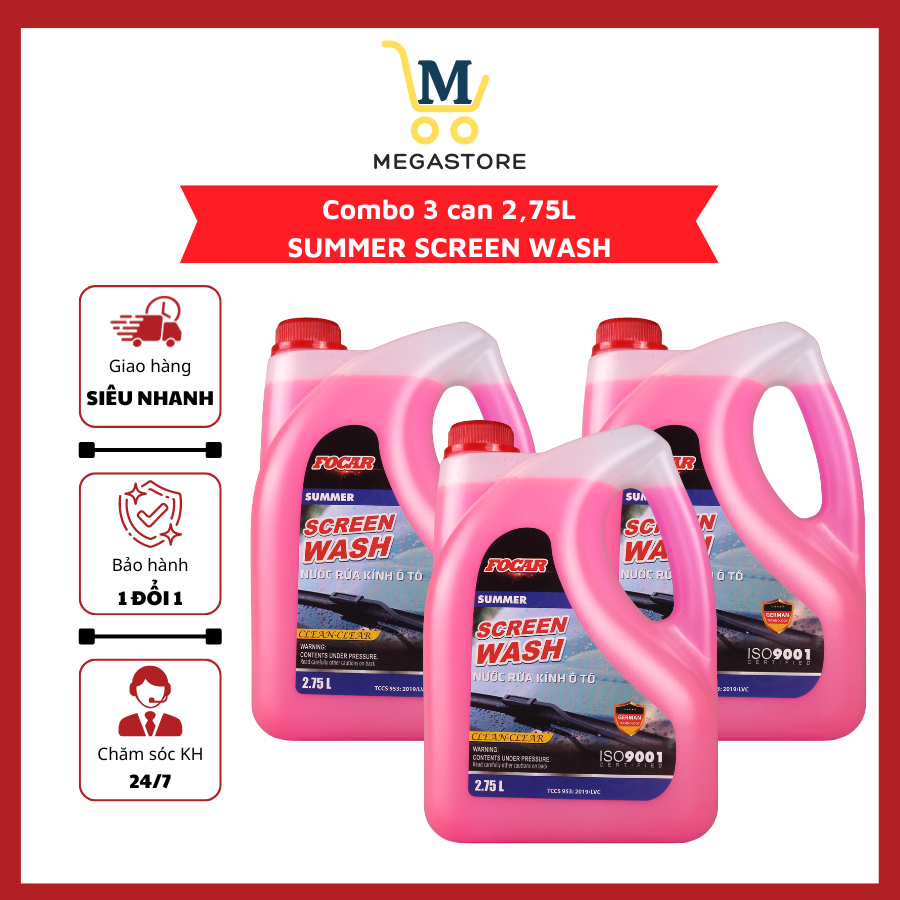 Nước rửa kính ô tô tiêu chuẩn Focar Summer Screen Wash 2,75l combo 3 ...