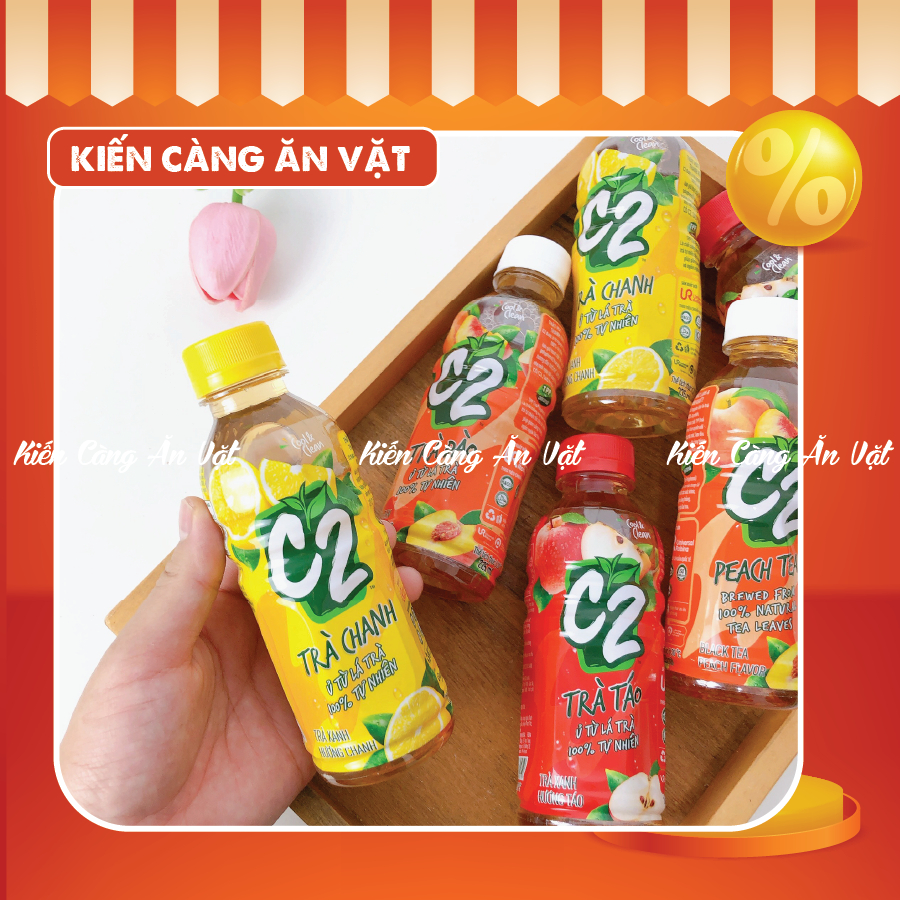 Nước C2 trà đào, trà chanh, trà táo 225ml Date mới, Kiến Càng Ăn Vặt ...