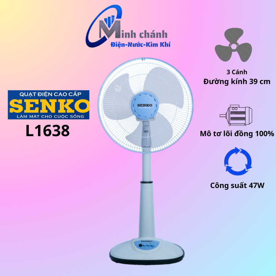 Quạt Đứng SenKo L1638 Chính Hãng Bảo Hành 24 Tháng - Giao màu Ngẫu ...