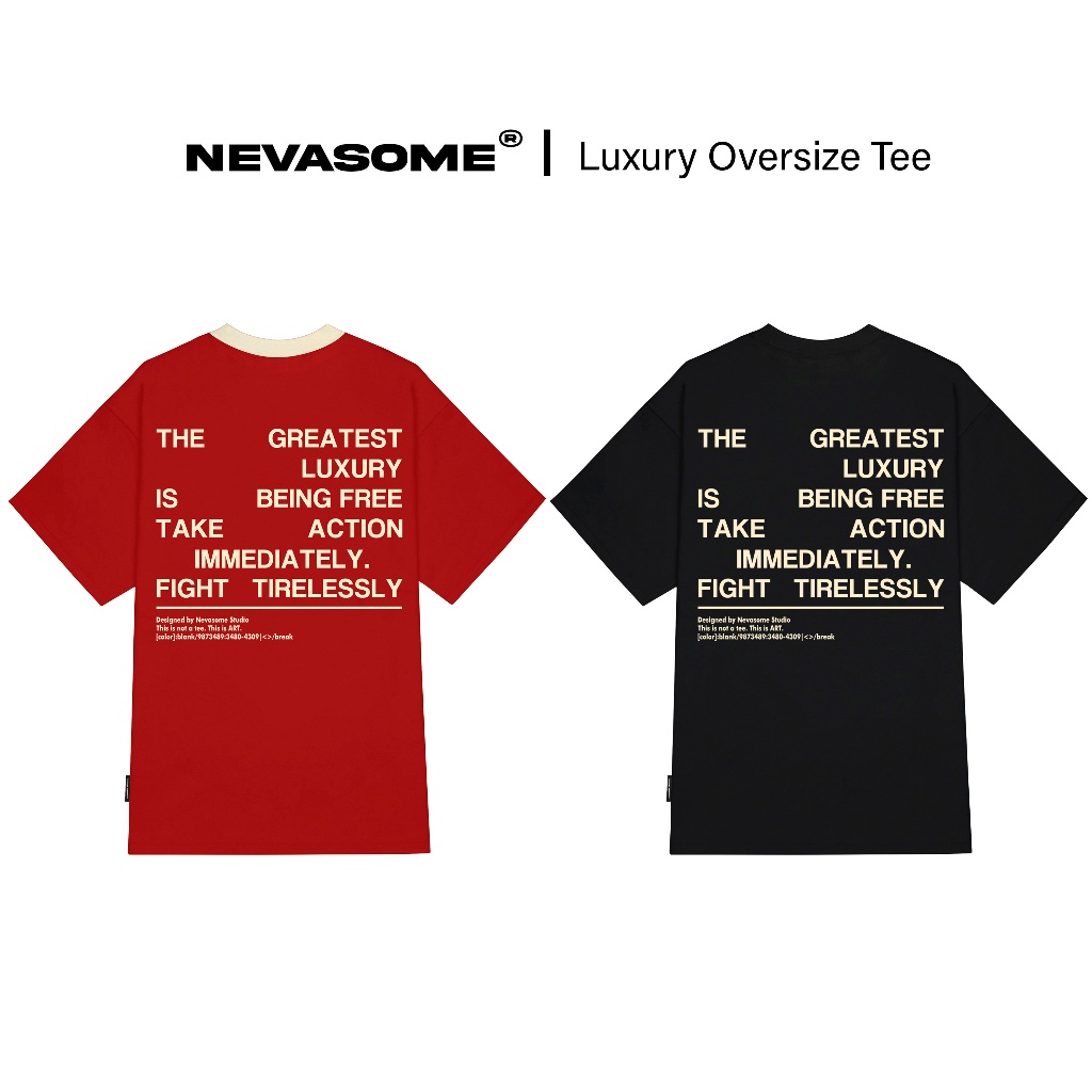 Áo Thun Oversize Local Brand NEVASOME Luxury Đỏ Đen Cotton 280 gsm Tay ...