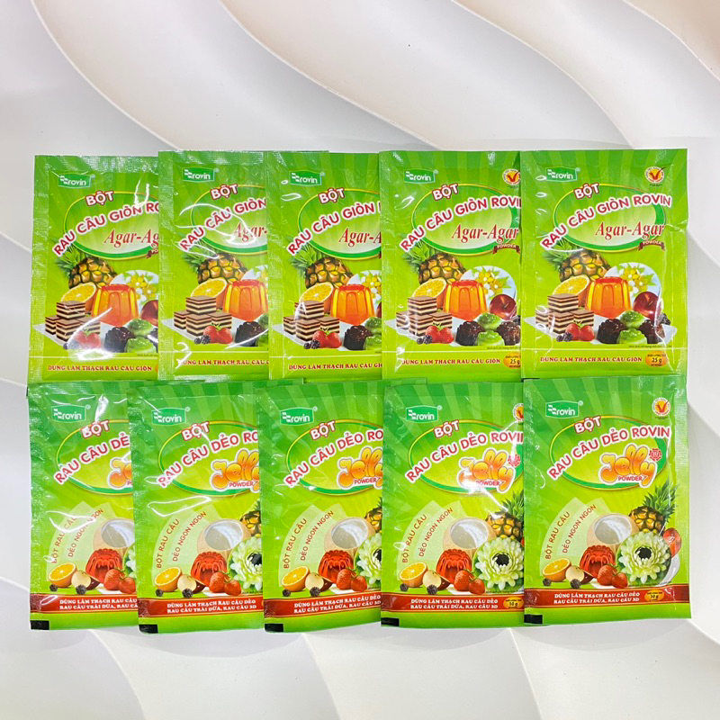 Bột rau câu ROVIN, bột rau câu dẻo Jelly, rau câu giòn Agar làm thạch ...