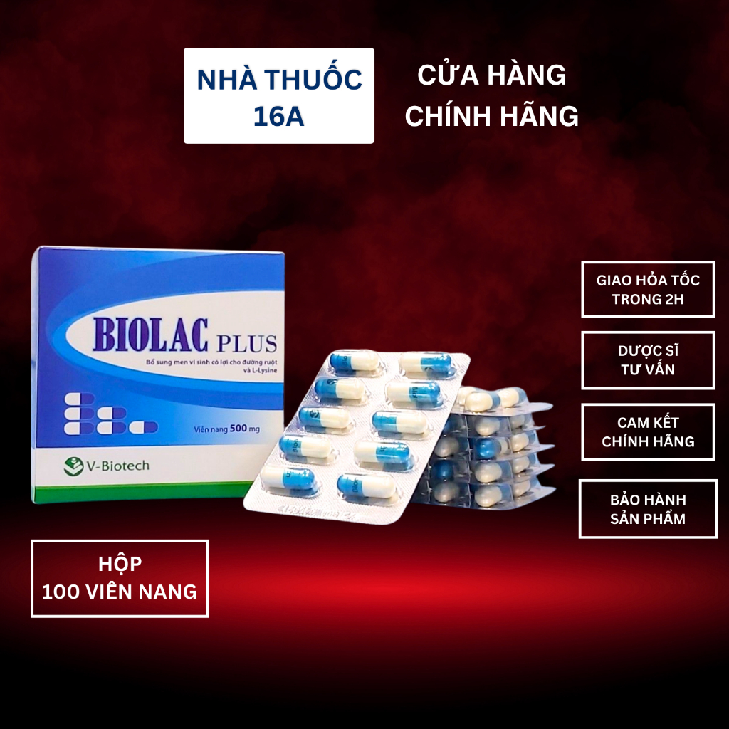 BIOLAC PLUS BỔ SUNG MEN VI SINH ĐƯỜNG RUỘT - HỘP 100 VIÊN - DƯỢC PHẨM V-BIOTECH - KHỎE MẠNH ...