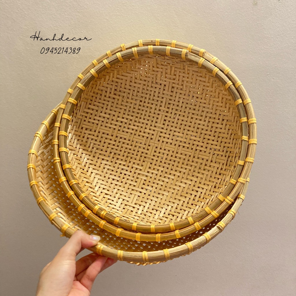 Rổ tre đan thưa, Rá tre rửa rau vo gạo, Rổ tre đựng ngô khoai sắn luộc ...