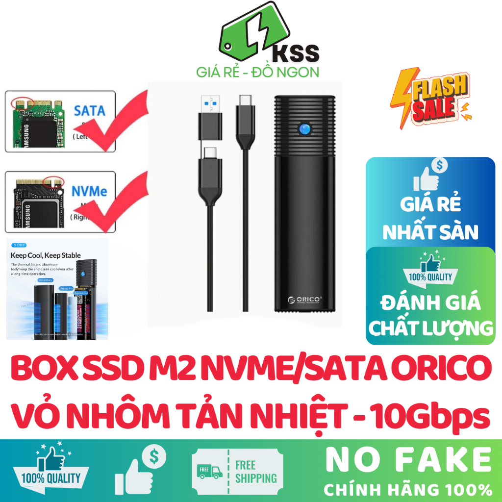 Box SSD M2 NVMe/SATA ORICO Type C |Chuyển M.2 to USB làm ổ cứng di động | M2PV PWM2-G2 PWEM2-G2 ...