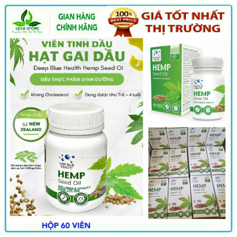 Viên uống tinh dầu hạt gai dầu Deep Blue Health Hemp Seed Oil (60 viên ...