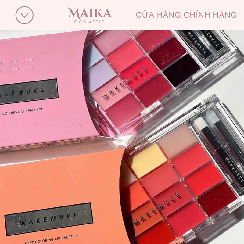 Bảng Son Bóng 12 Màu WAKEMAKE sofr coloring lip palette | Shopee Việt Nam