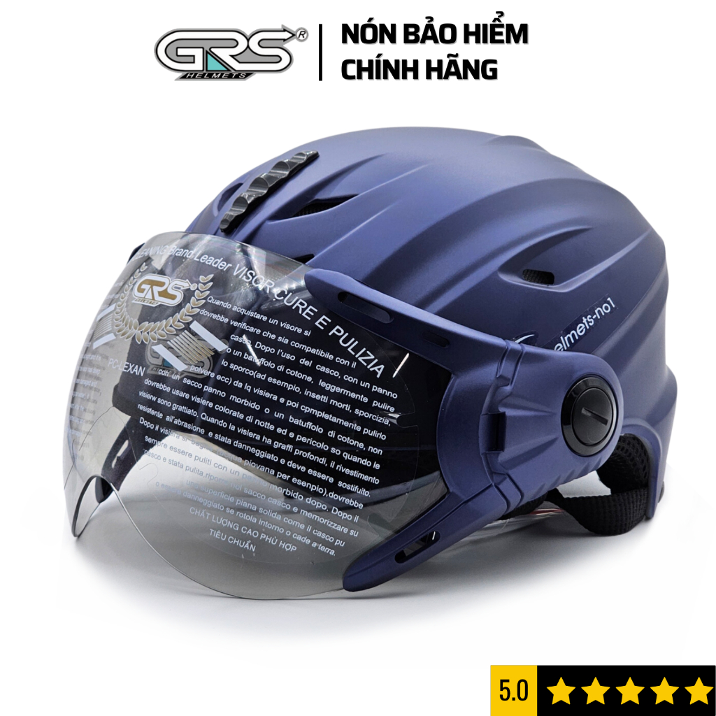 Nón bảo hiểm nửa đầu có kính GRS HELMETS A760K, cao cấp, an toàn,chắc ...