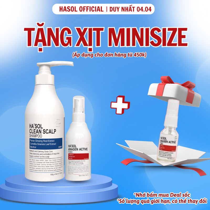 Combo Dầu Gội Chống Gàu Nấm Ngứa Clean Scalp Hasol 500g + Xịt Dưỡng ...