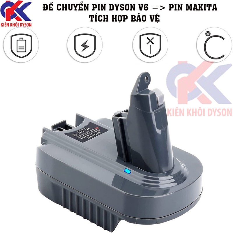 Đế chuyển pin Dyson V6 sang pin Makita (Phù hợp: DC59, DC61, DC63, DC64 ...
