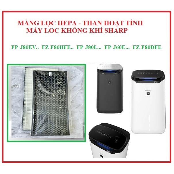 Màng lọc HEPA máy lọc kk Sharp FP-J80EV-H, FZ-J80DFE , FZ-J60HFE , FZ ...