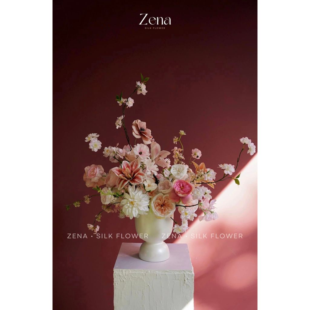 Set bình hoa thiết kế BH08 Zena Flower dùng để decor trang trí nội thất ...