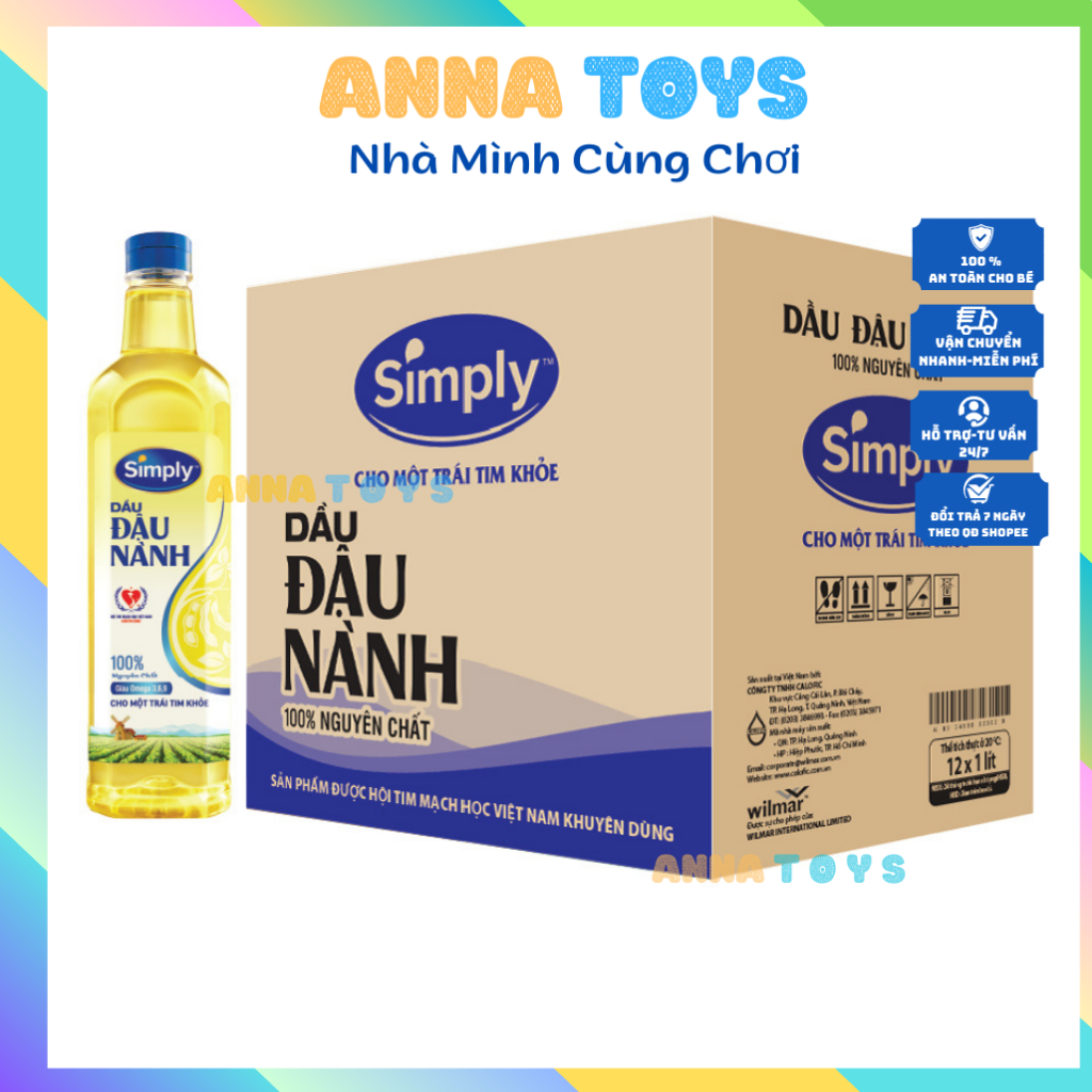 Dầu Ăn Simply 1 Lít-1 Chai Dầu Ăn Simply Đậu Nành 1 LÍt Dầu Ăn Simply ...