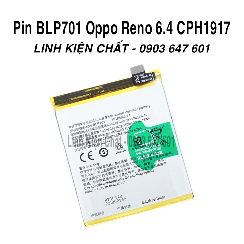 Pin dùng cho điện thoại Reno 6.4 CPH1917 BLP701 | Shopee Việt Nam