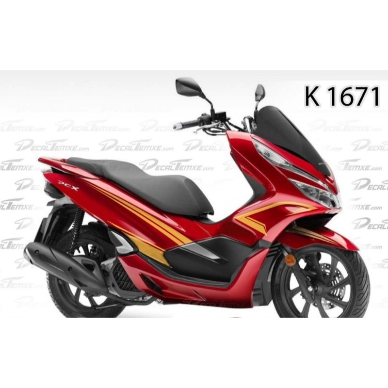 Tem dán xe PCX đỏ 2018 - 2022 mẫu tem rời 3 lớp cao cấp không bay màu ...