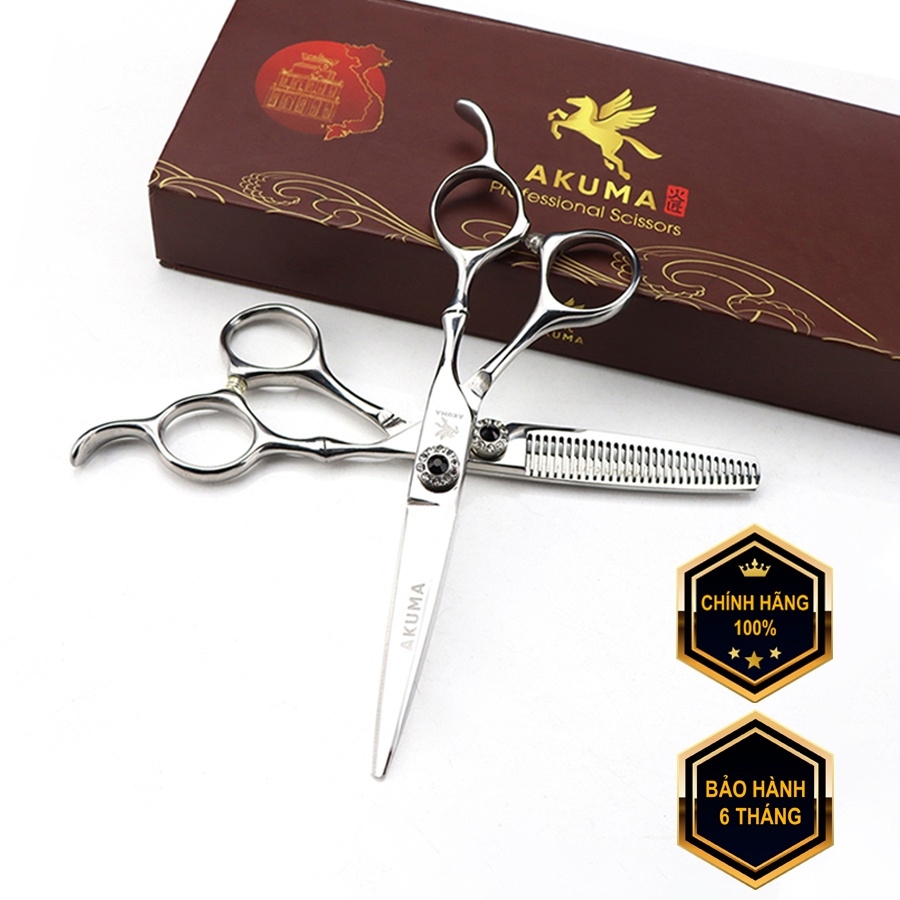 Kéo cắt tóc AKUMA CE25 6 inch thép Nhật cao cấp | Shopee Việt Nam
